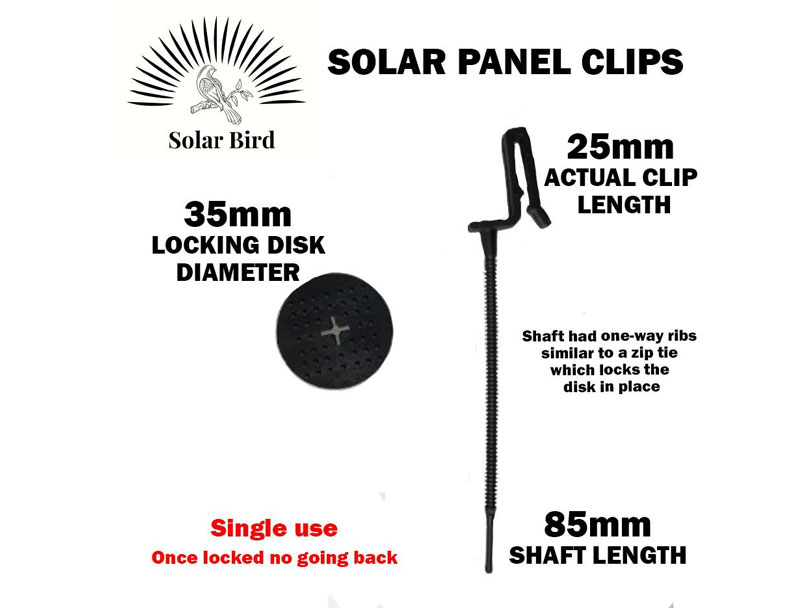 Solar Panel Mesh Clips - Solar Bird Ltd.