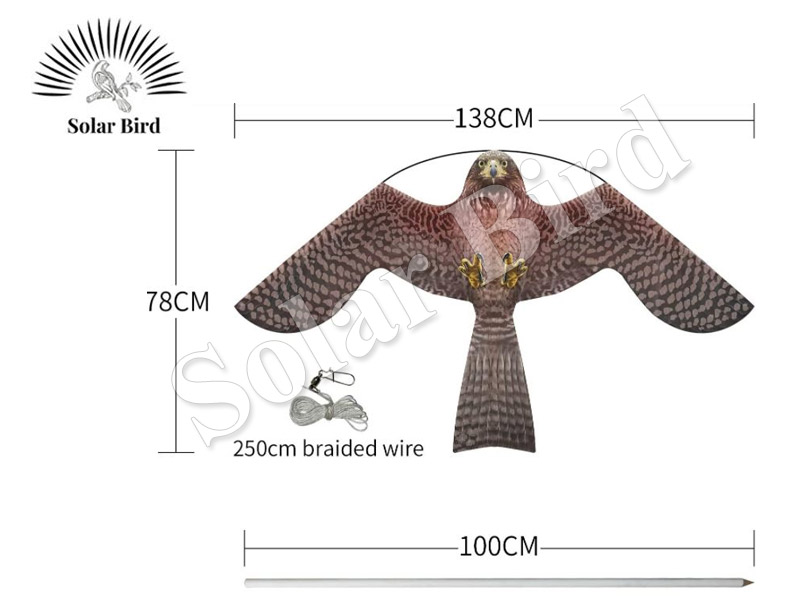 Flying Hawk Kite Bird Repellent With 6m Extendable Telescopic Pole ...