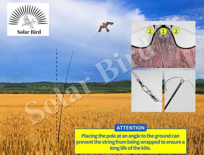 Flying Hawk Kite Bird Repellent With 6m Extendable Telescopic Pole ...
